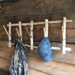 White Birch Branch Hooks Hygge Decor Rustic Coat Rack - Etsy