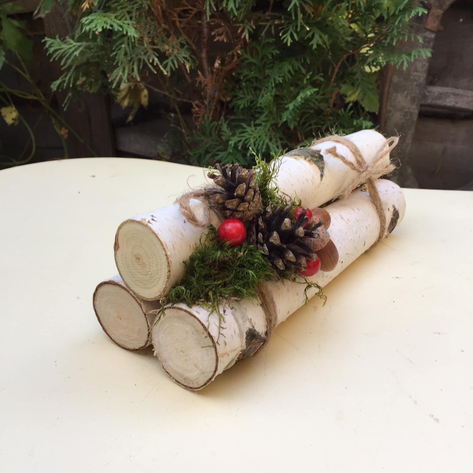 Christmas Log Bundle Birch Logs Fireplace Decor - Etsy