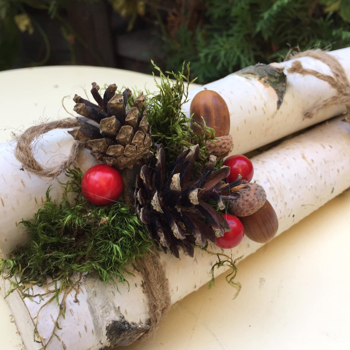 Christmas Log Bundle Birch Logs Fireplace Decor - Etsy