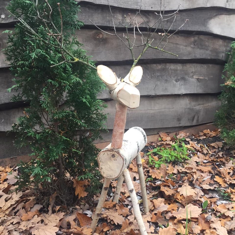 Birch Reindeer Wooden Reindeer Christmas Decor Birch Deer - Etsy