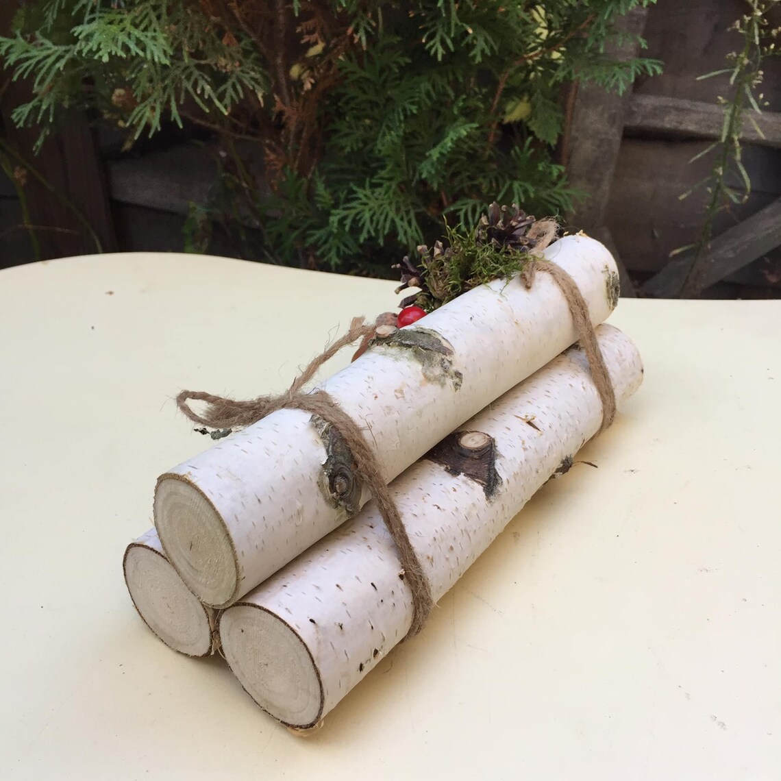 Christmas Log Bundle Birch Logs Fireplace Decor - Etsy