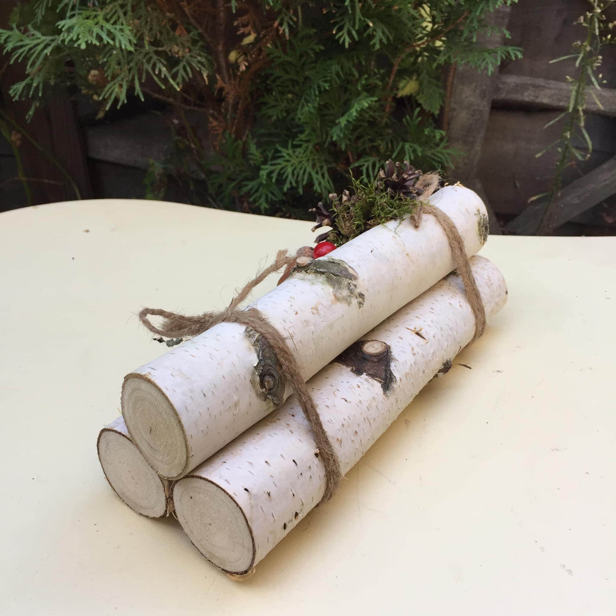 Christmas Log Bundle Birch Logs Fireplace Decor - Etsy