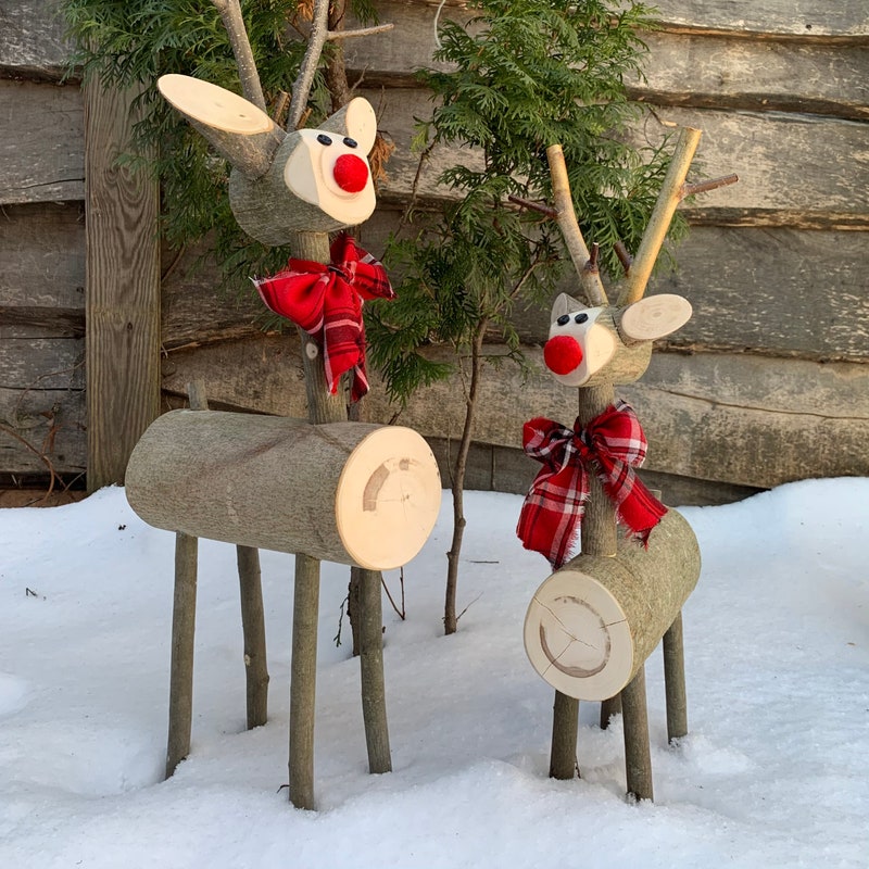 Wooden Reindeer Outdoor - Etsy