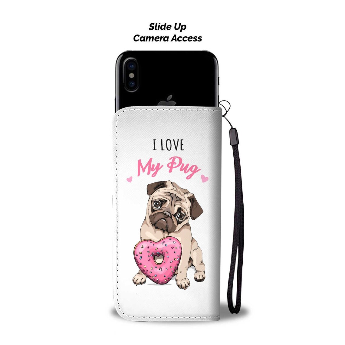 I Love My Pug Wallet Phone Case Pug Lover Pug Gift - Etsy