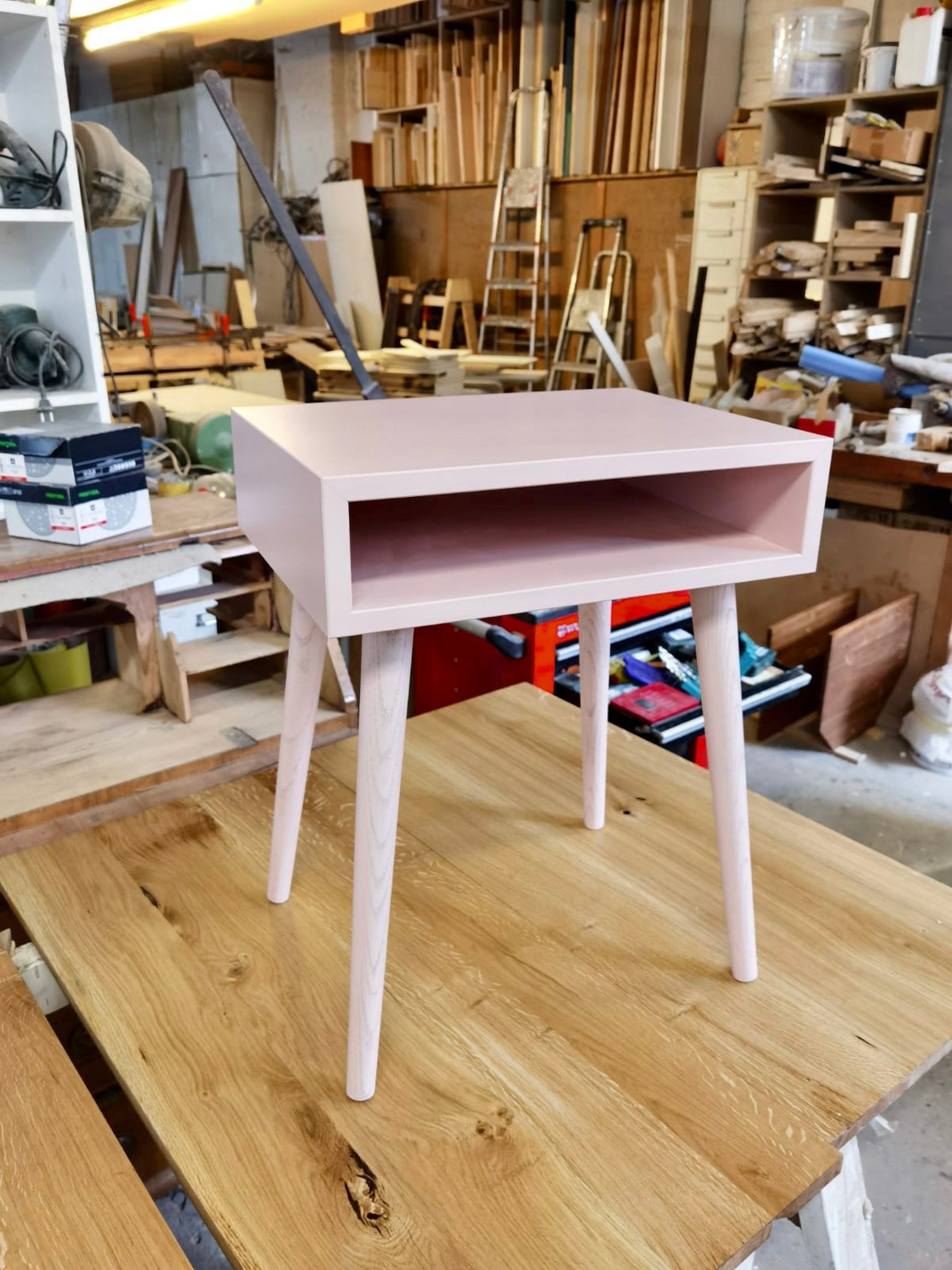 Bedside Table Side Table Pink Pastel Oak | Etsy