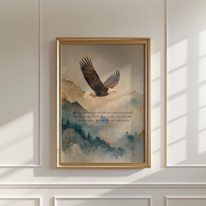 Christian Art With Eagle - Etsy UK