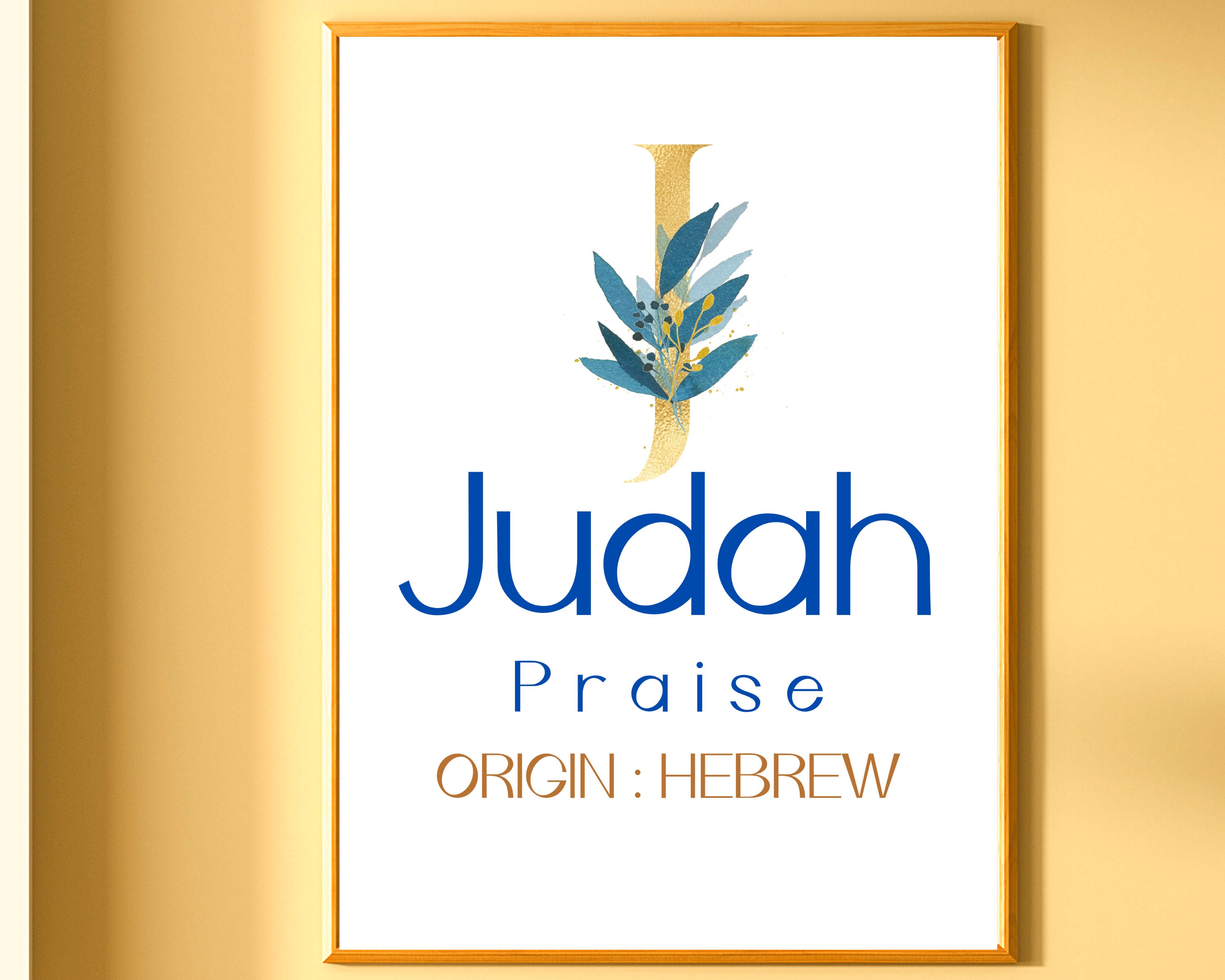 Personalized Judah Name Meaning Wall Art Baptism Gift Boy - Etsy Australia
