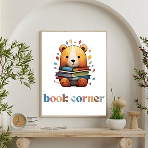 Book Corner Printable for Home School Reading Poster Cute Reading ...