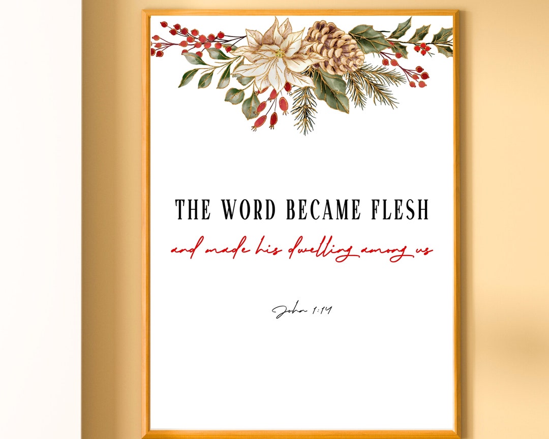 The Word Became Flesh Christmas Modern Minimalist Scripture Wall Art ...