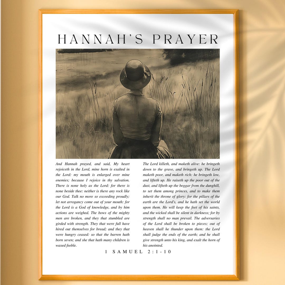 Hannah's Prayer Scripture Wall Art Christian Home Decor Vintage Bible ...