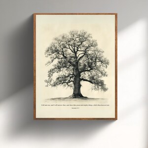 Vintage Scripture Print Call Unto Me Jeremiah 33:3 Bible Verse Wall Art ...