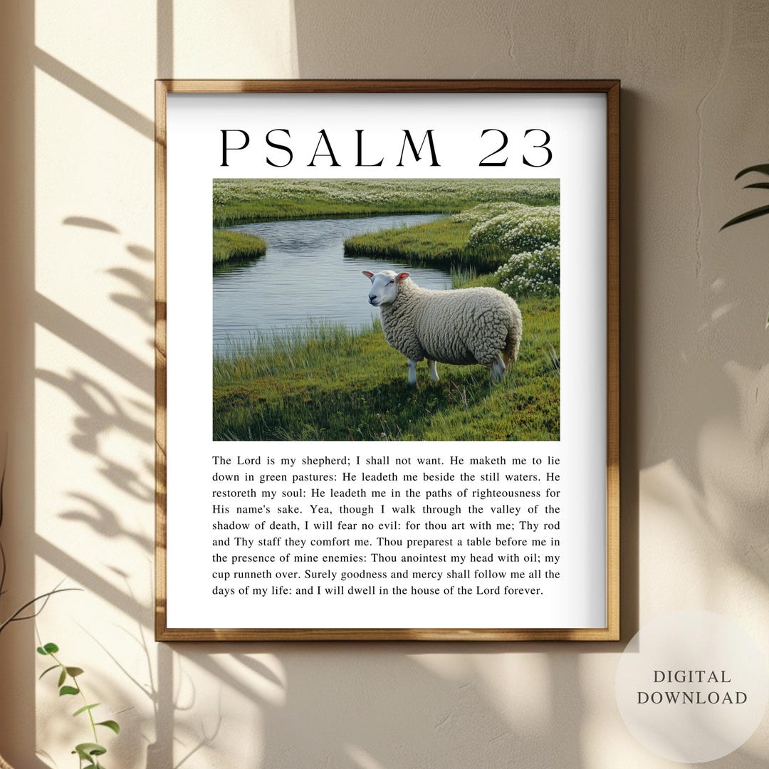 Psalm 23 Der Herr ist mein Hirte Christliche Wandkunst Vintage Bibel ...