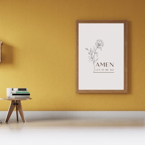 AMEN Let Be so Wall Art Poster Modern Christian Wall Art - Etsy