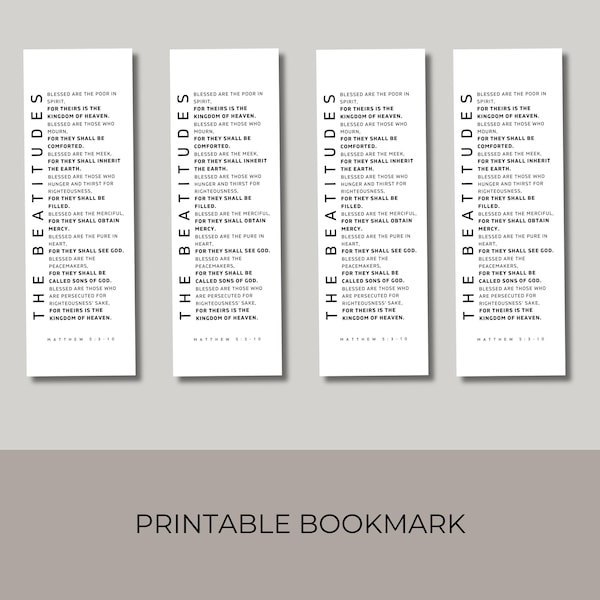 Beatitudes Bookmark - Etsy