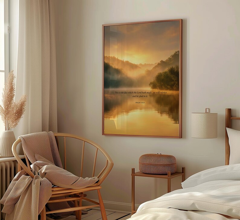 Psalm 118:24 Sunrise Scripture Print, Christian Wall Art (digital ...