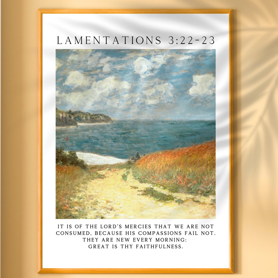 Great is Thy Faithfulness Bible Verse Wall Art Lamentations 3:22-23 ...