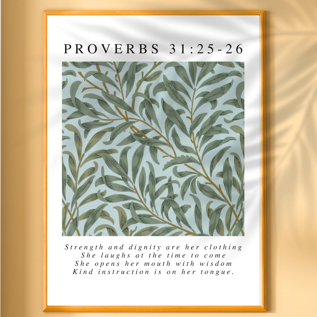 Proverbs 31:25 Bible Wall Art Christian Faith DIGITAL Prints Floral ...