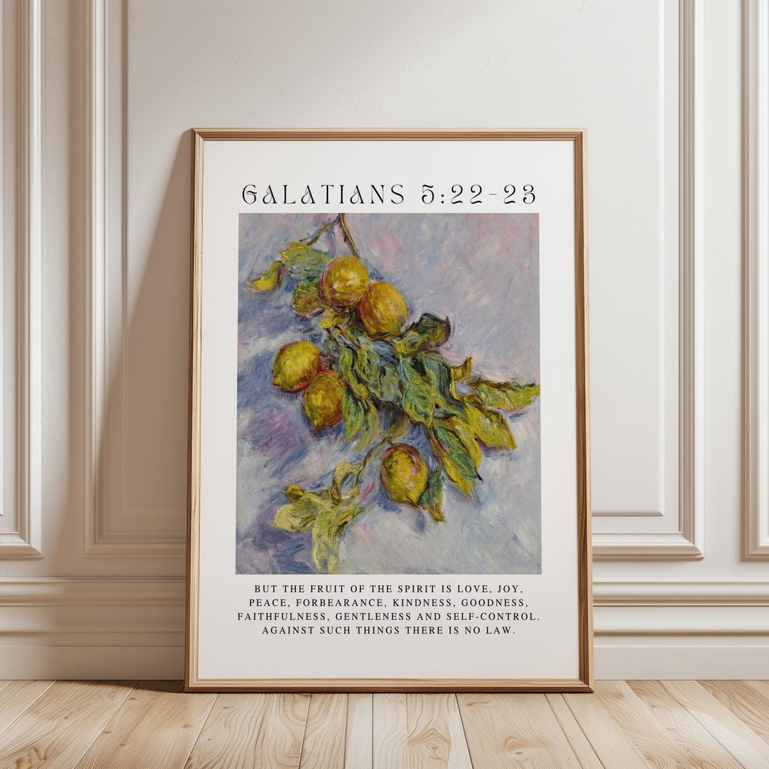 Fruit of the Spirit Wall Art, Galatians 5:22–23 KJV Scripture Print ...