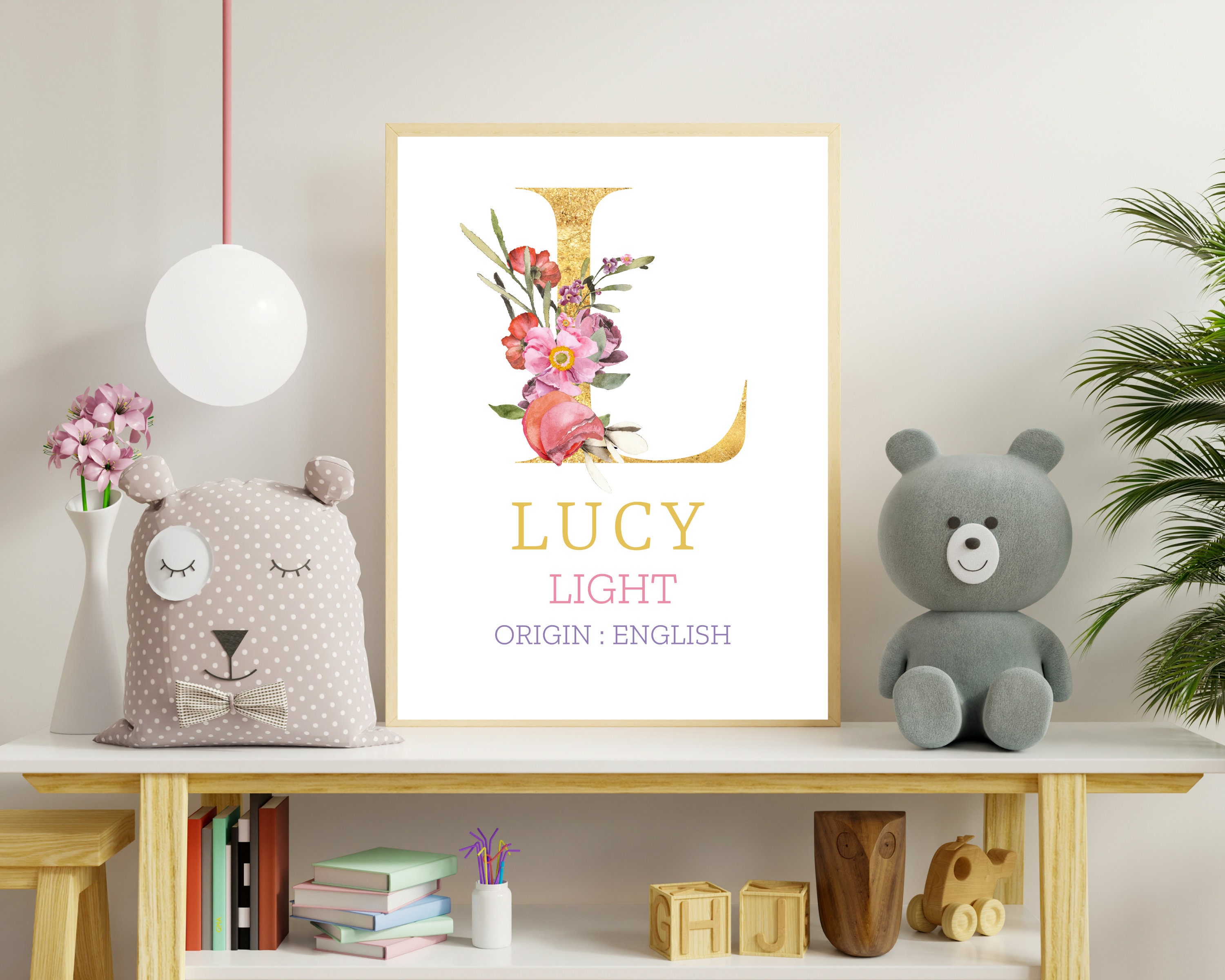 Lucy Name Meaning Wall Art Printable Nursery Room Wall Art | Etsy