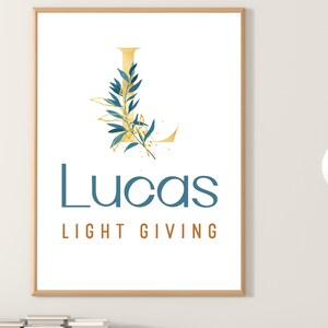 Lucas Name Meaning Wall Art Printable, Personalized Nursery Decor ...