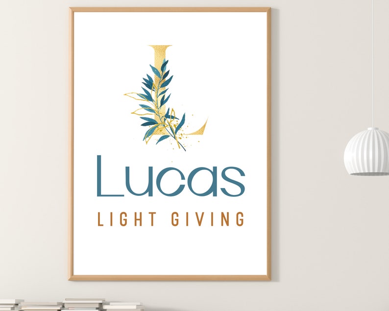 Lucas Name Meaning Wall Art Printable, Personalized Nursery Decor ...