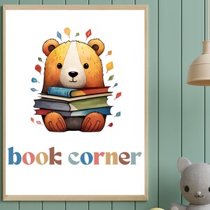 Book Corner Printable for Home School Reading Poster Cute Reading ...