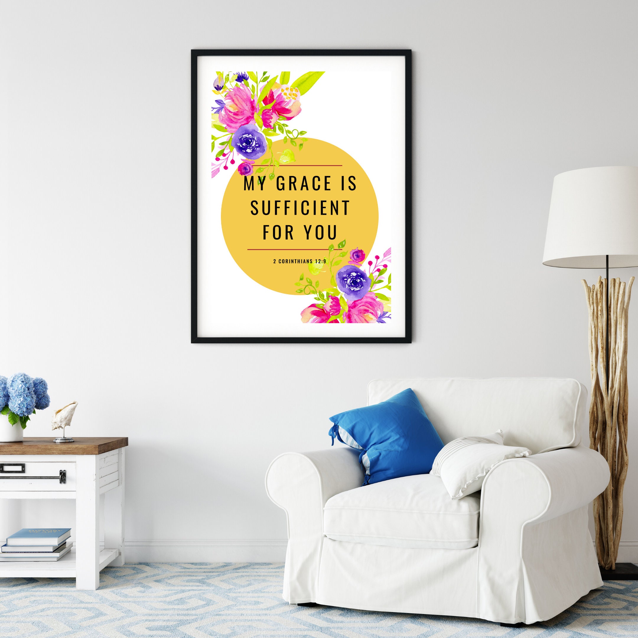 My Grace Is Sufficient For You Bible Quote Print 2 | Etsy