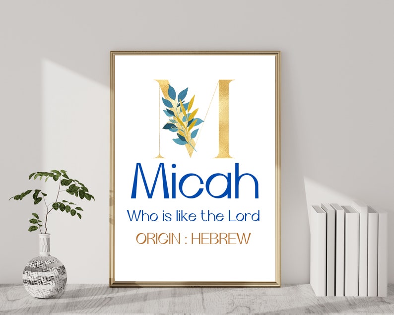 Custom Micah Name Print Baptism Gift Boy Personalized Baby - Etsy Australia