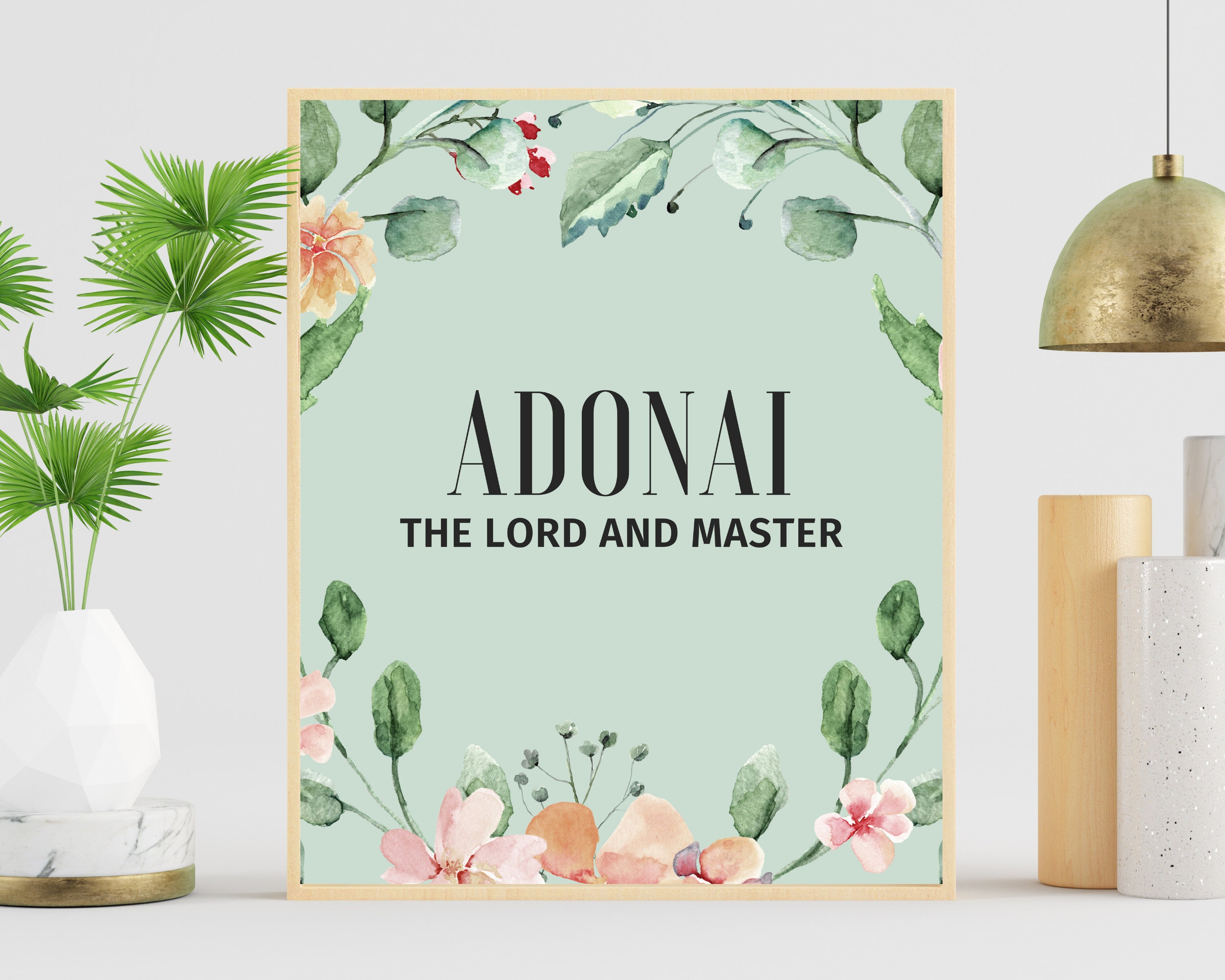 Adonai Name of God Wall Art Printable Hebrew Name of God | Etsy