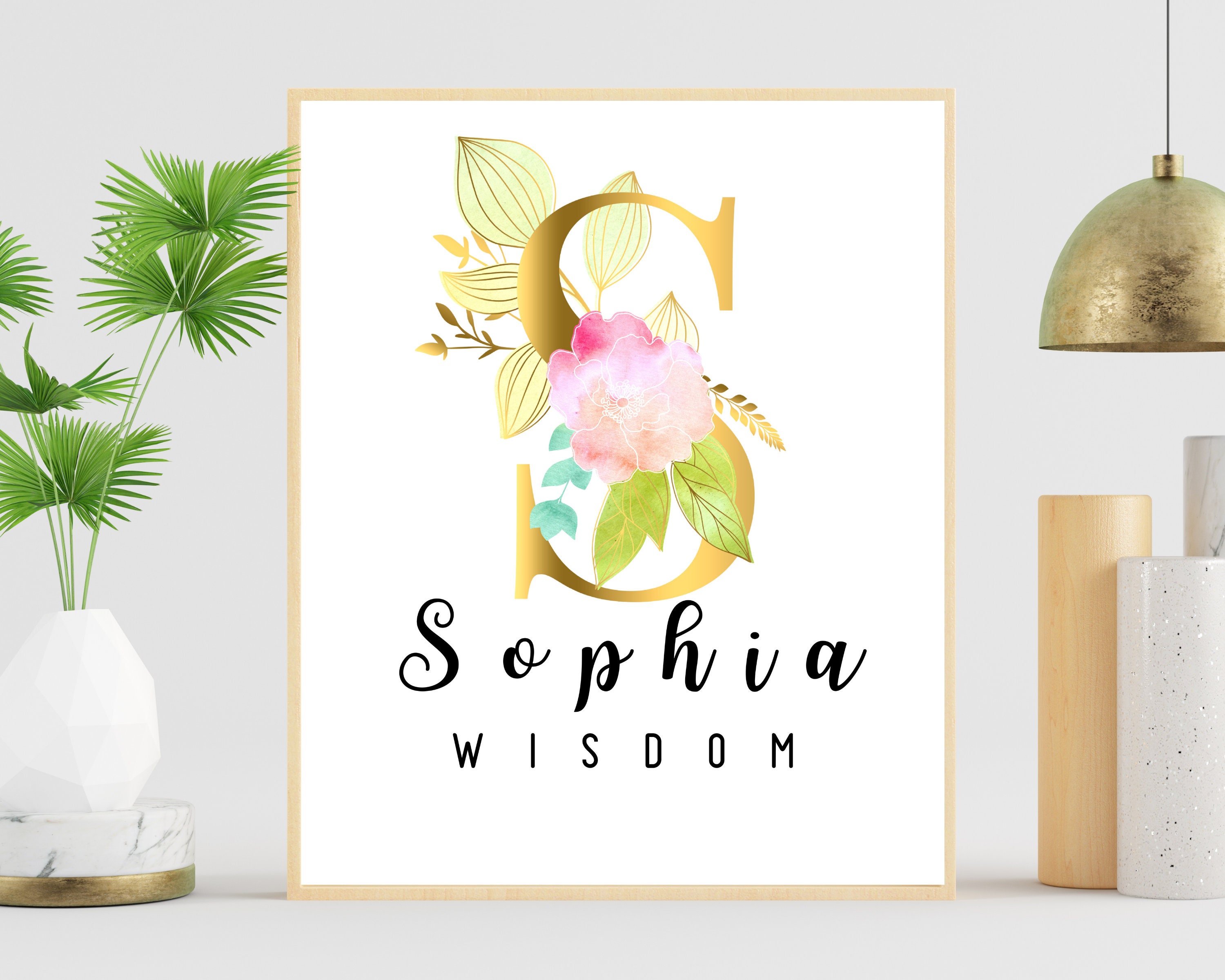 Sophia Name Meaning Print Modern Nursery Decor Baby Name Wall - Etsy ...