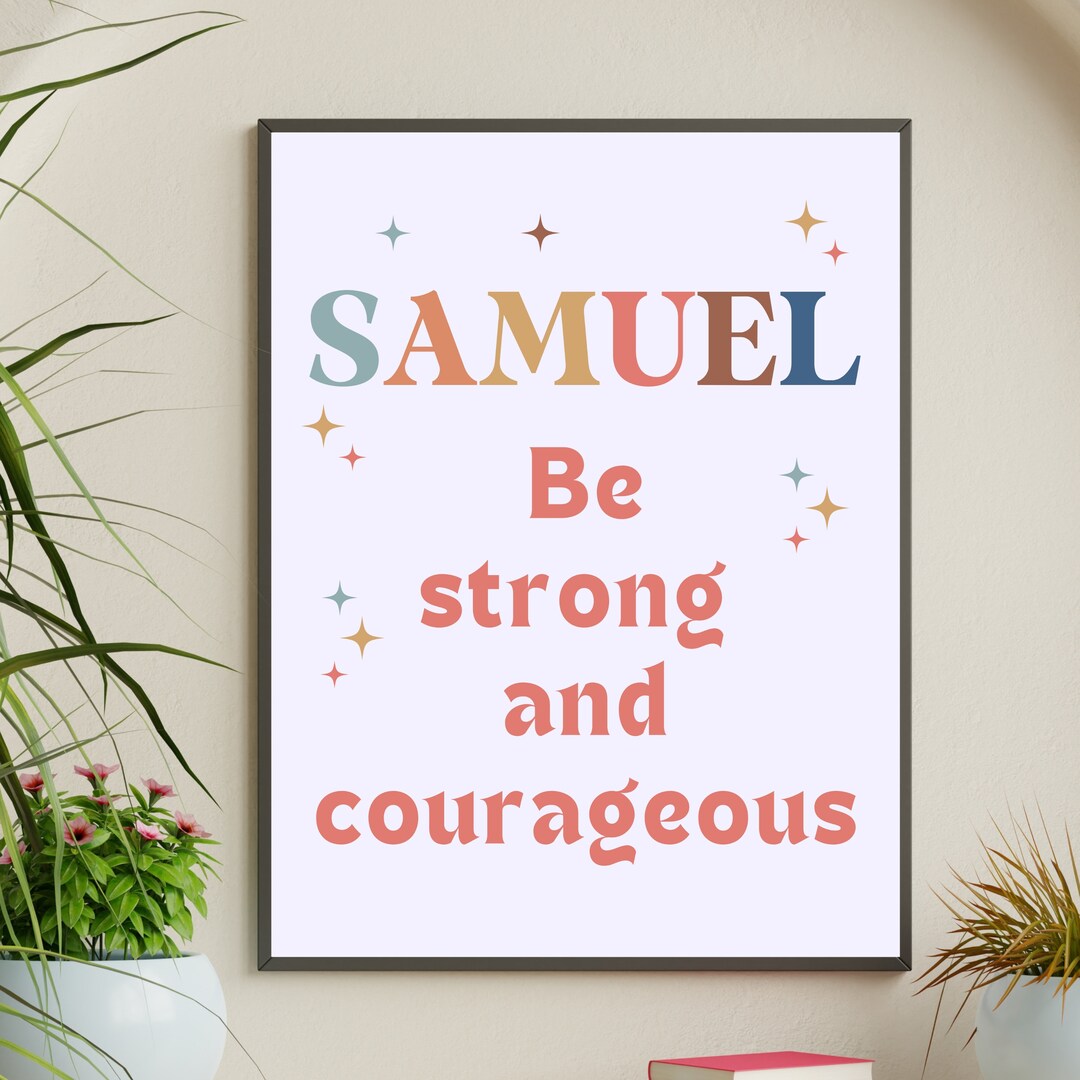 Samuel Biblical Name Wall Art Personalized Name With Scripture Decor ...
