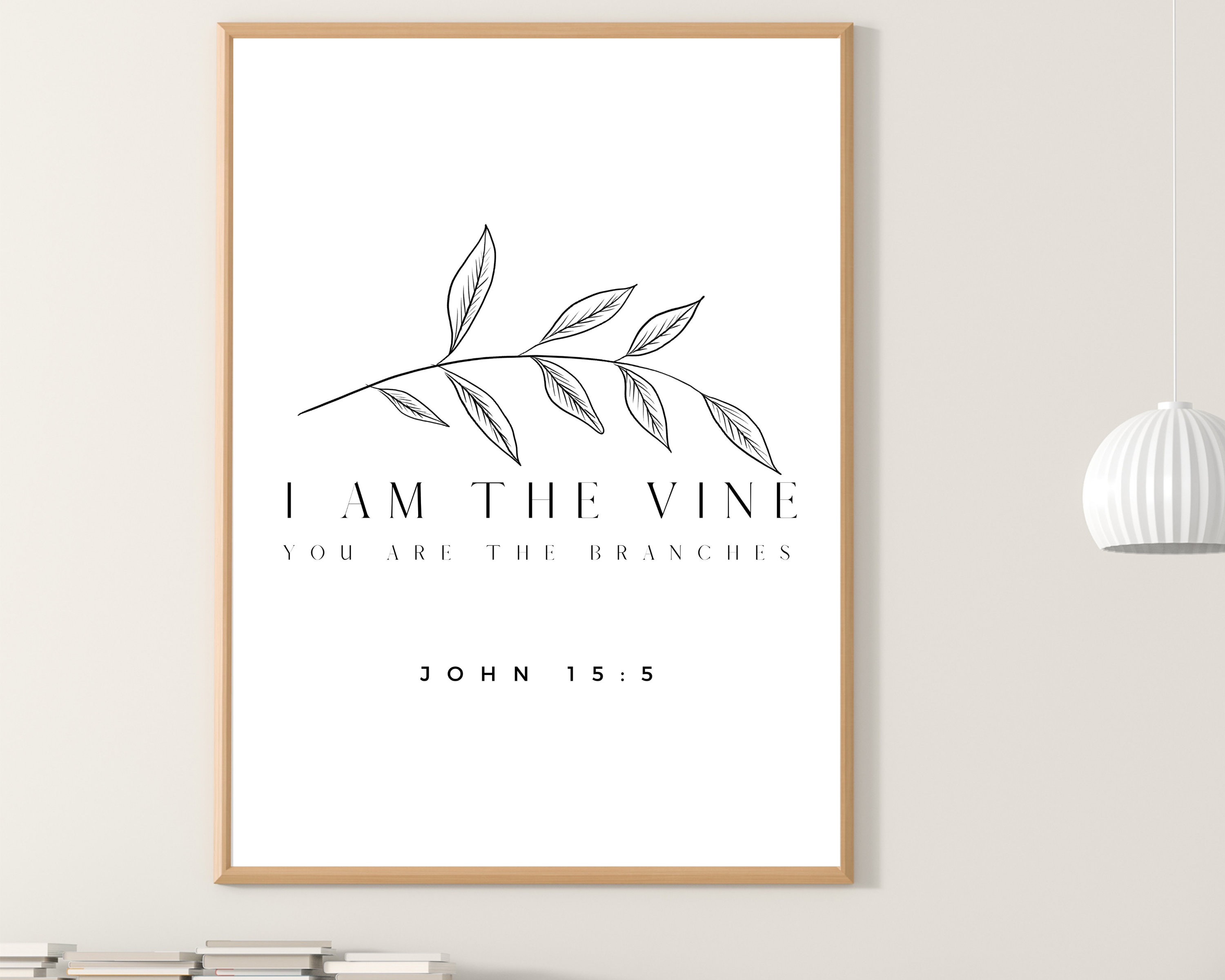 John 15:5 Scripture Wall Art Printable Large Bible Quote - Etsy