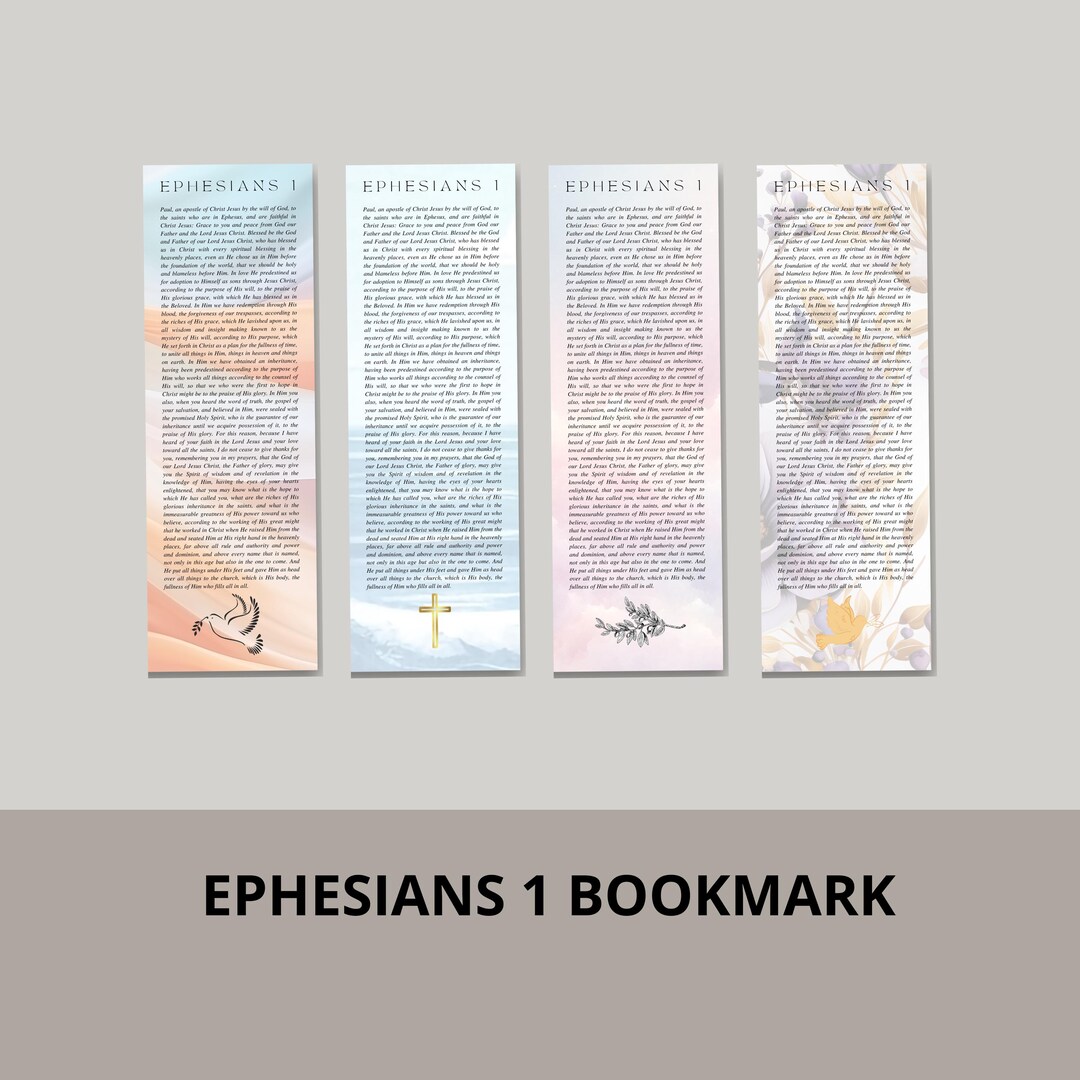 Ephesians 1 Scripture Bookmark Set ESV Version Printable Christian ...