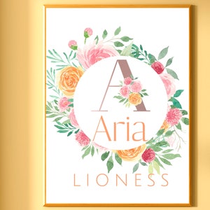 Aria Name Meaning Print Baby Name Definition Nursery Room | Etsy