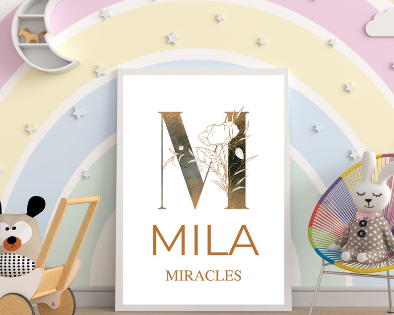 Mila Baby Name Wall Art Nursery Wall Décor Girls Room - Etsy