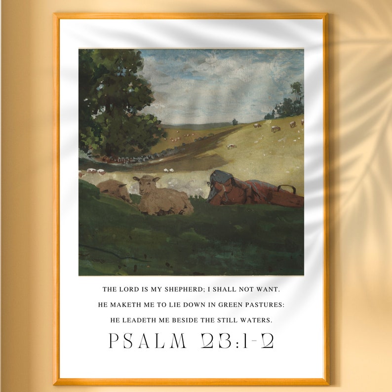 Psalm 23 Der Herr ist mein Hirte Bibel Vers Poster Christian Psalm ...