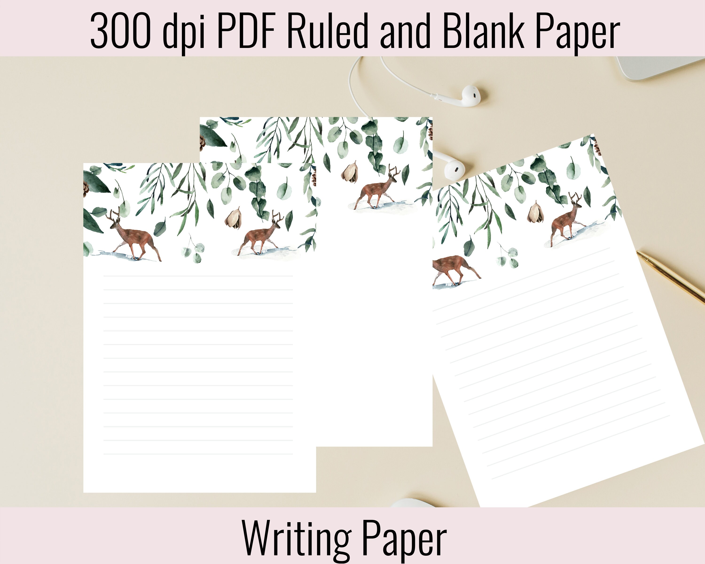 Christmas Writing Paper, Digital Stationery, Digital Writing Paper ...