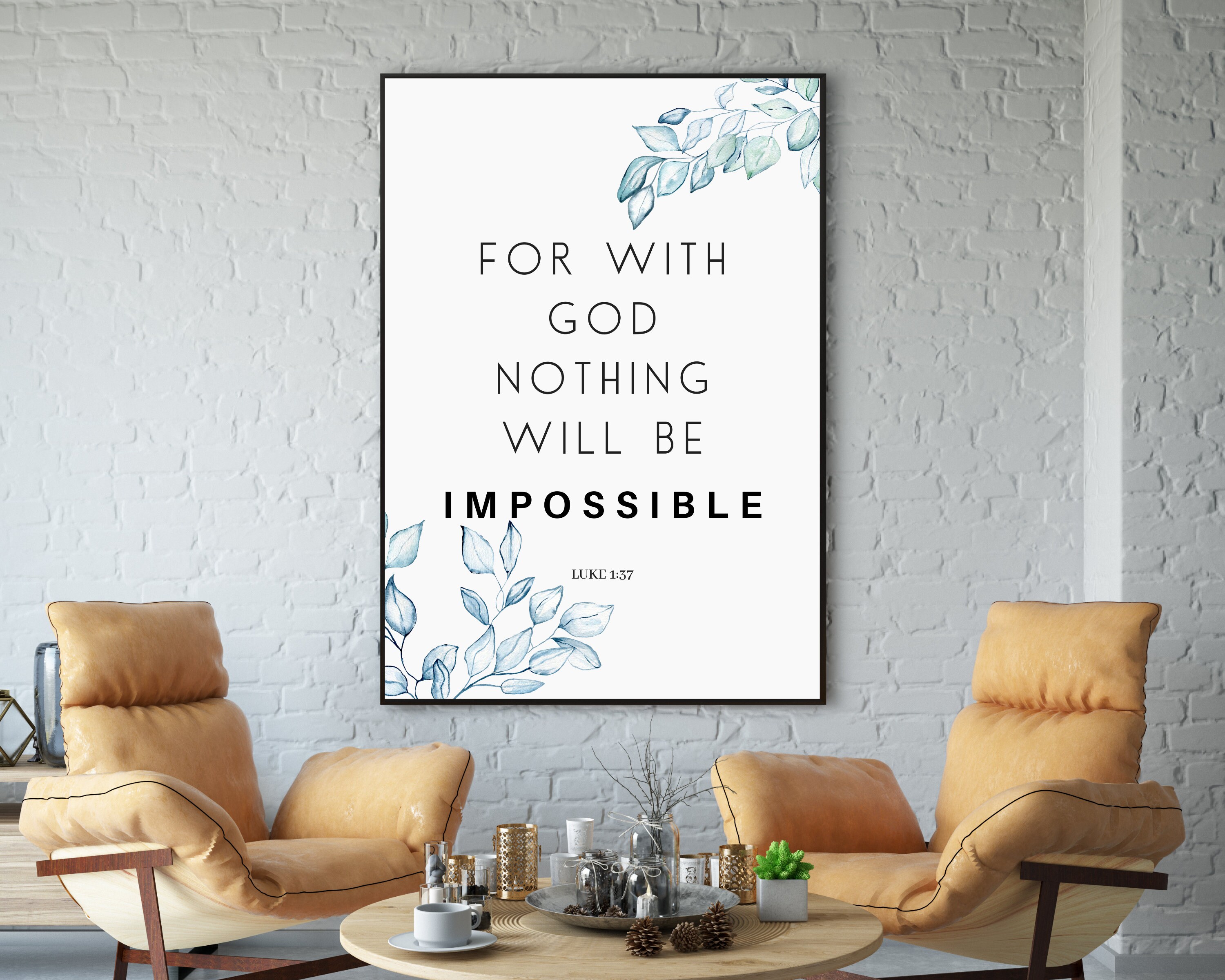 Luke 1:37 for With God Nothing Will Be Impossible Bible Verse - Etsy ...