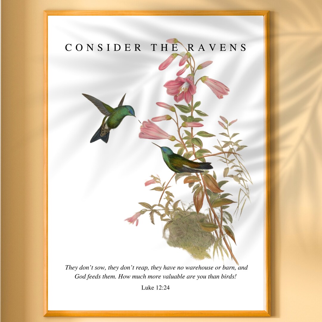 Consider the Ravens Christian Wall Art Modern Luke 12 24 Vintage ...