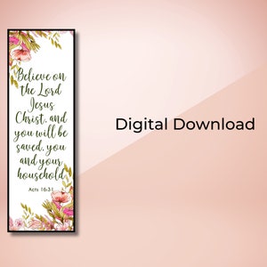 20 Floral Scripture Printable Bookmark, Bible Verse Bookmark, Christian ...