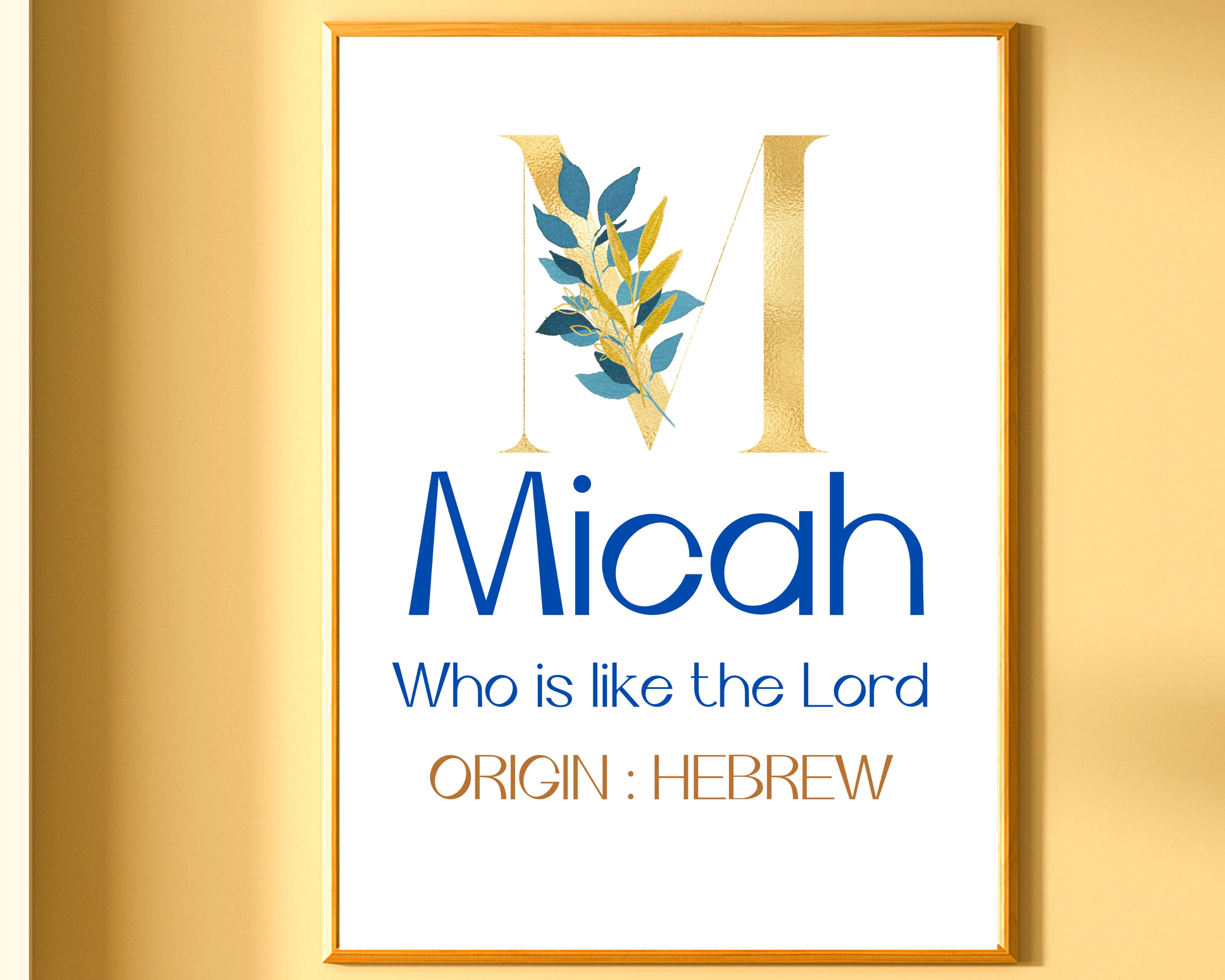 Custom Micah Name Print Baptism Gift Boy Personalized Baby - Etsy Australia