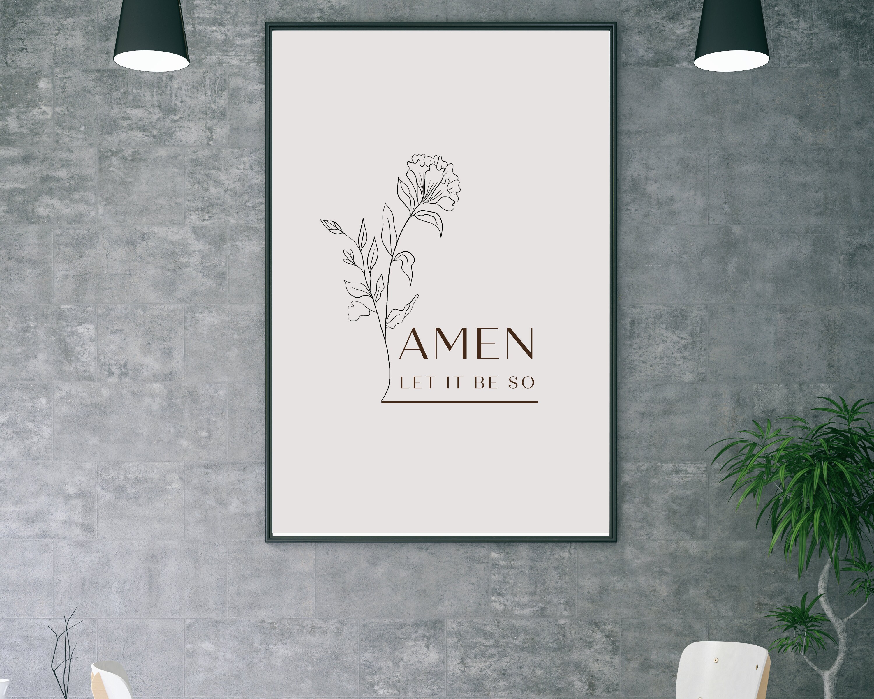 AMEN Let Be so Wall Art Poster Modern Christian Wall Art | Etsy