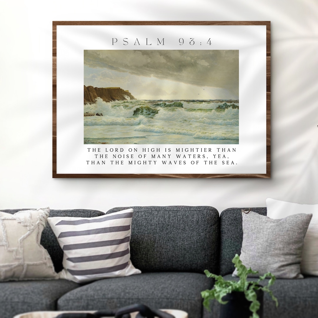 Mightier Than the Waves Wall Art Psalm 93:4 Bible Verse Wall Art ...