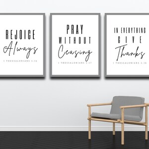 Set of 3 Prints Pray Without Ceasing, Rejoice Always Pray Without ...