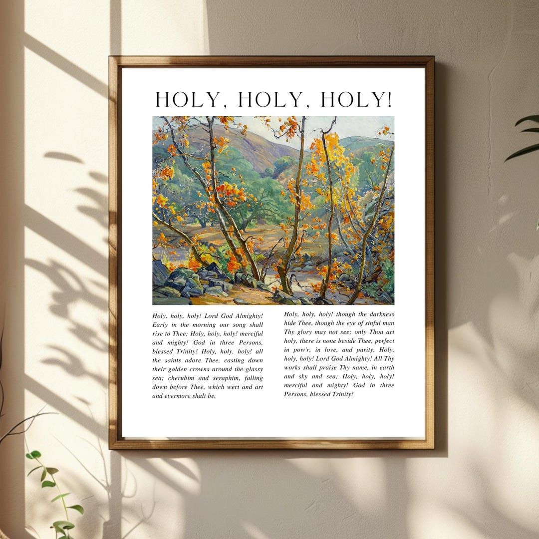 Christian Hymn Vintage Printable Wall Art Holy Holy Holy Hymn Digital ...