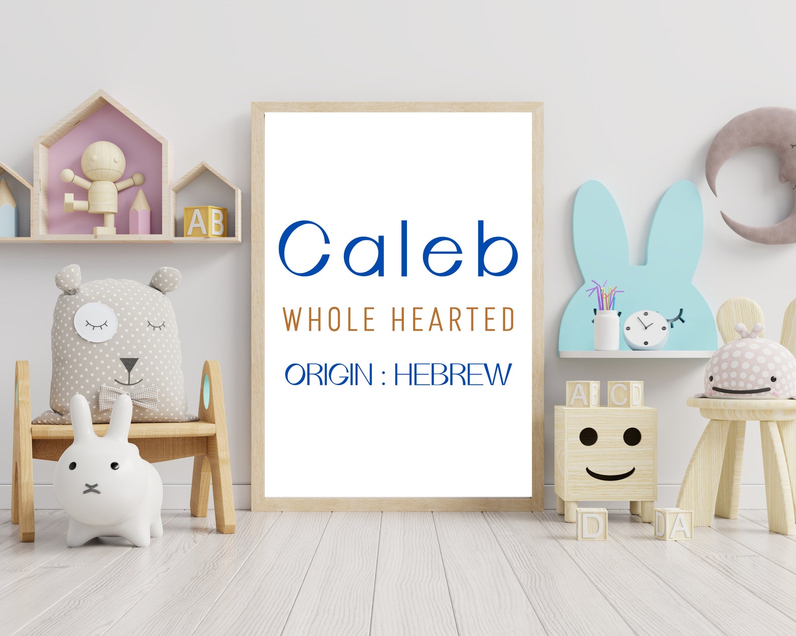 Caleb Baby Name Meaning Wall Art Printable Baby boy Nursery | Etsy