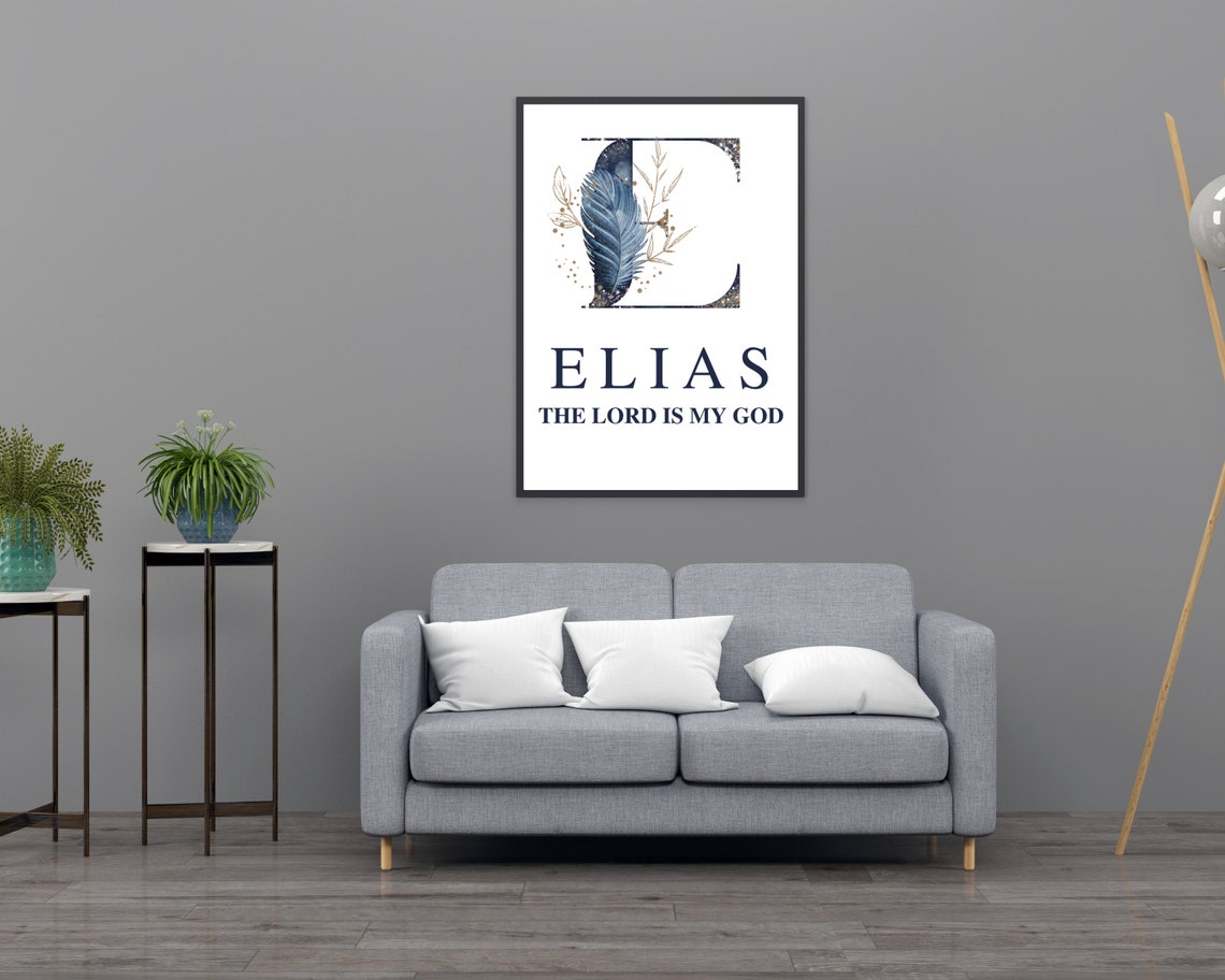 CUSTOMIZABLE Elias Name Meaning Wall Art Printable Modern Boys | Etsy