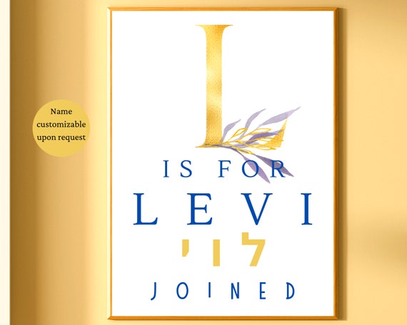 Customizable Boy Nursery Decor Levi Name Meaning Printable | Etsy