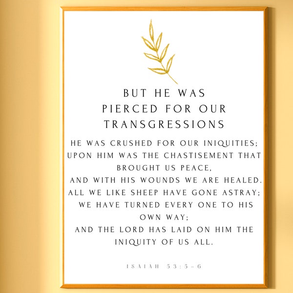 He Was Pierced for Our Transgressions Art - Etsy