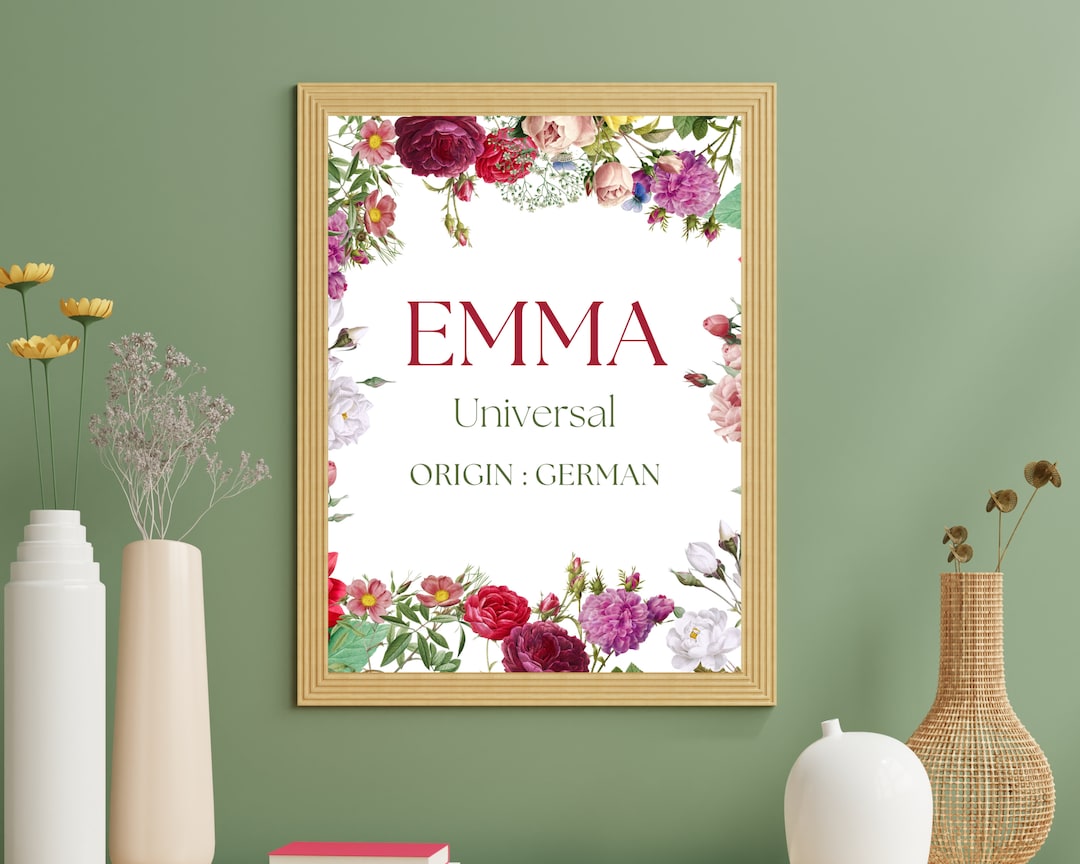 Personalized Emma Name, Customizable Name Meaning Sign for Nursery ...